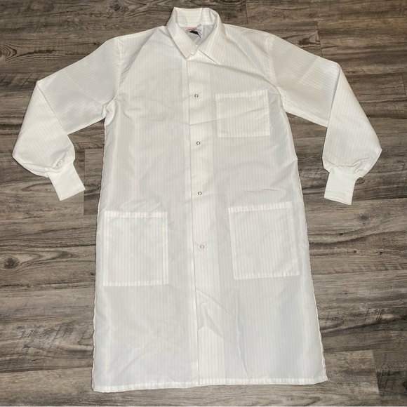 Other | Den Line White Black Stripe Unisex Size S Long Medical Lab Coat ...